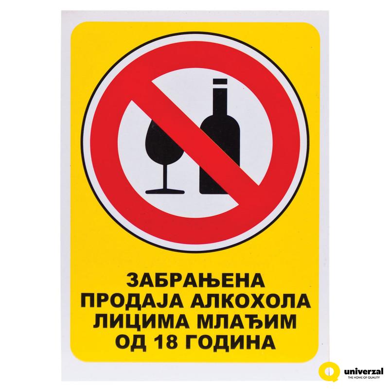 NALEPNICA A ZABRANJENA PRODAJA ALKOHOLA Univerzal