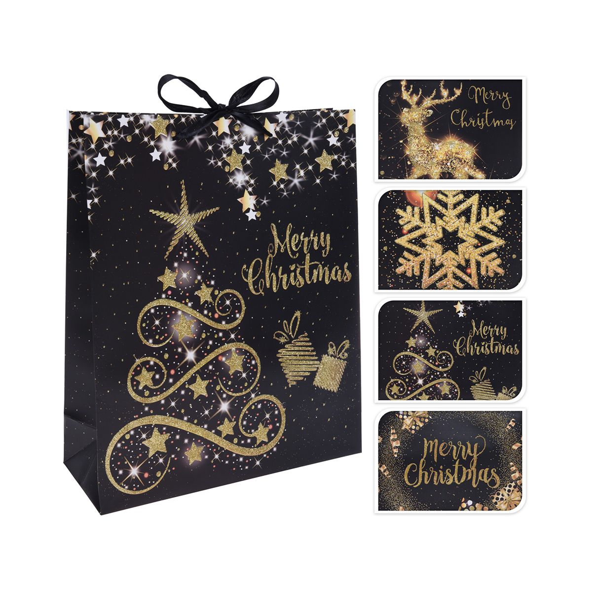 KESA UKRASNA NOVOGODIŠNJA LARGE CRNA 4 DEZENA ABB301350 | Univerzal