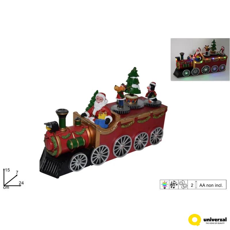 NOVOGODIŠNJI UKRAS VOZ MUZIČKI SA SVETLOM 15X7X24CM LN001045 | Univerzal