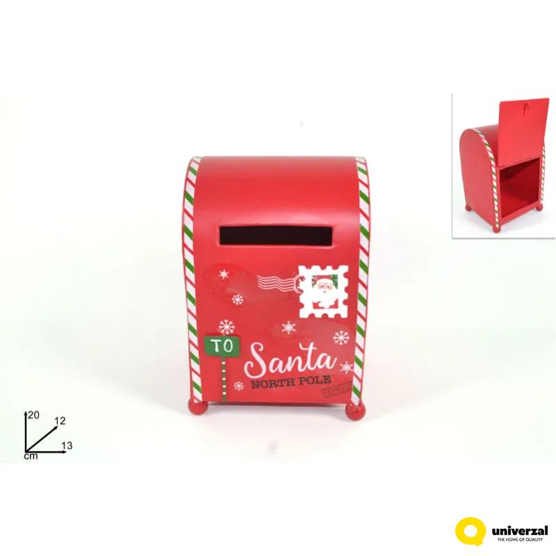 NOVOGODIŠNJA FIGURA SANDUČE ZA PISMA METALO 20CM CA012330 | Univerzal